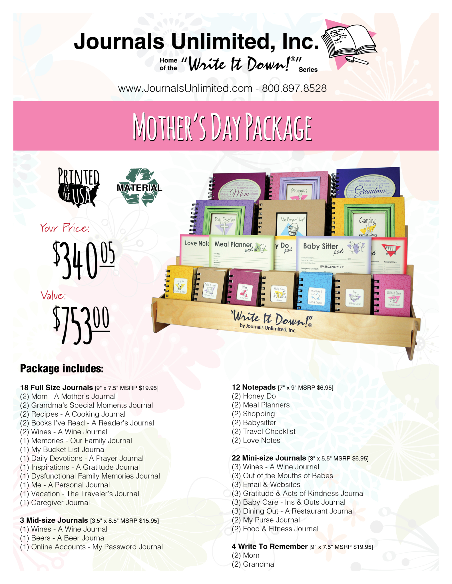 Mother’s Day Package | Journals Unlimited, Inc