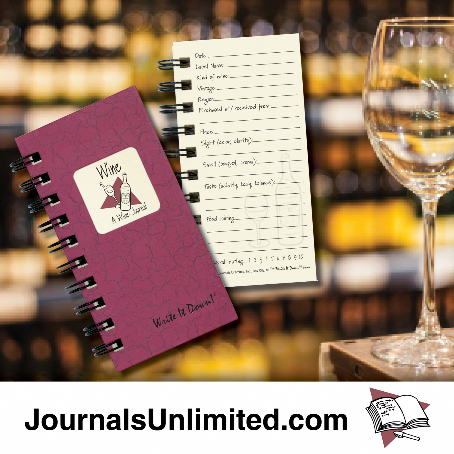 Wine – A Mini Wine Journal – Cranberry | Journals Unlimited, Inc